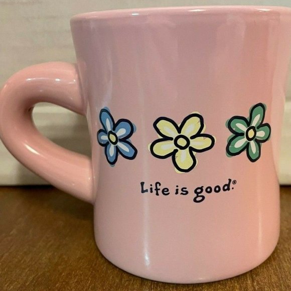 Life Is Good | Kitchen | Life Is Good Pink Flowers Coffee Mug New Do ...